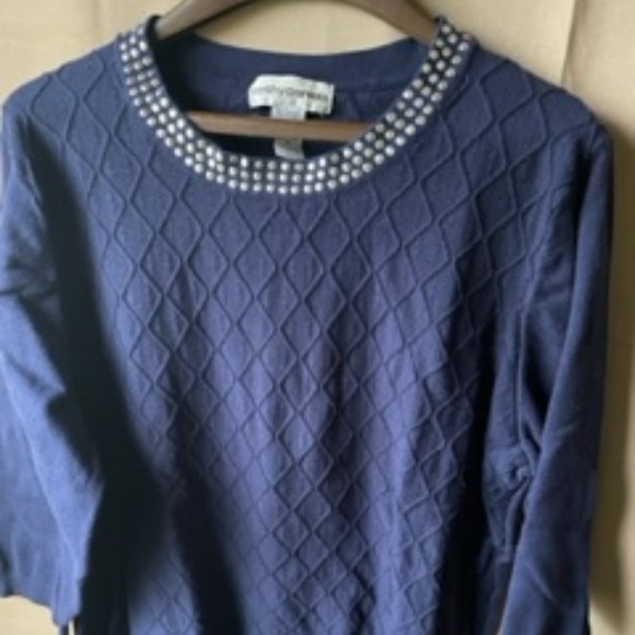 Cathy Daniels | Sweaters | Cathy Daniels Navy Sweater 2x | Poshmark